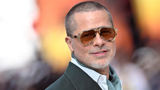 Brad Pitt Shows Off New Hair Transformation and Grey Sideburns