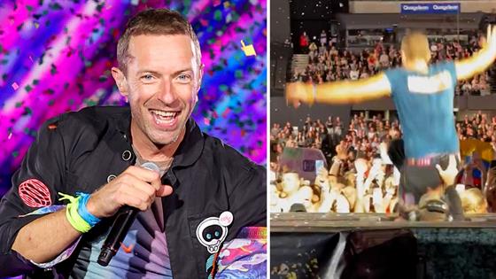 Coldplay's Chris Martin Falls Through Trap Door Onstage, See the ...